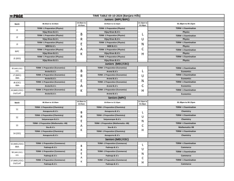 JR & SR Timetable 03-10-2024 | PDF