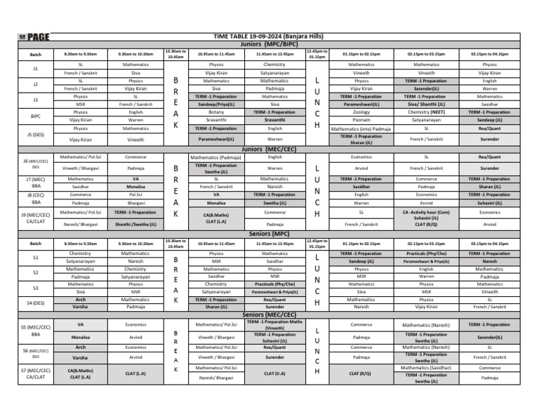 JR & SR Timetable 19-09-2024 | PDF