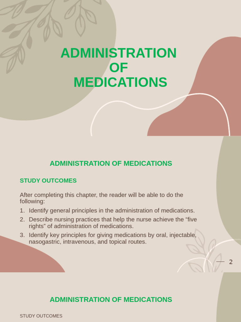 Administration of Medications | PDF