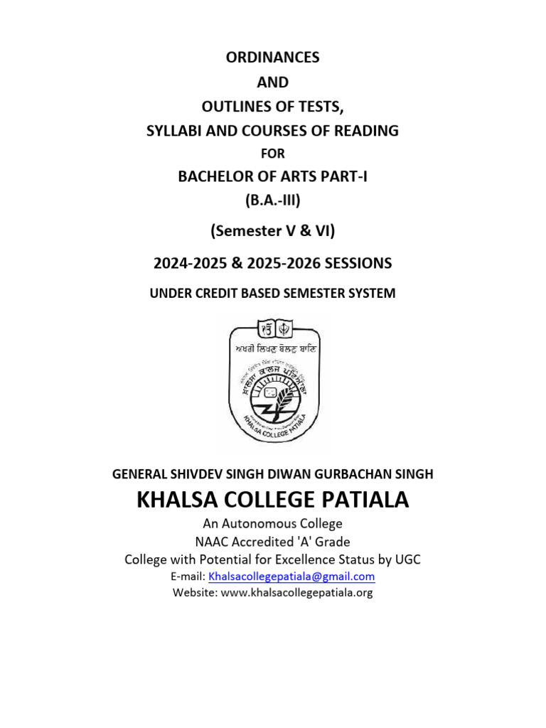 BA-III (Sem V & VI) 58487-2024 | PDF