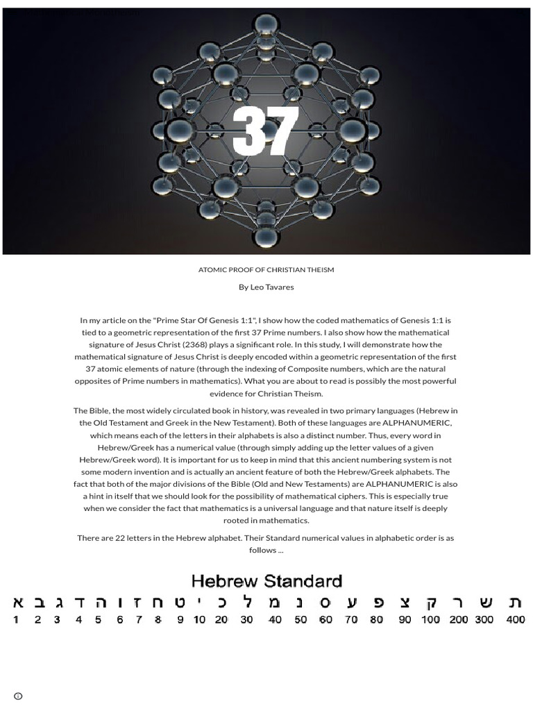ATOMIC ELEMENTS PROOF OF GOD | PDF