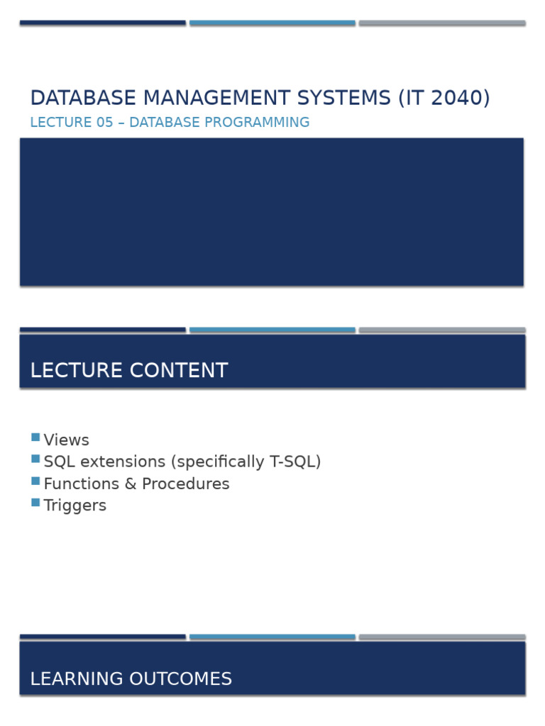 IT2040 Lecture05 2024 | PDF