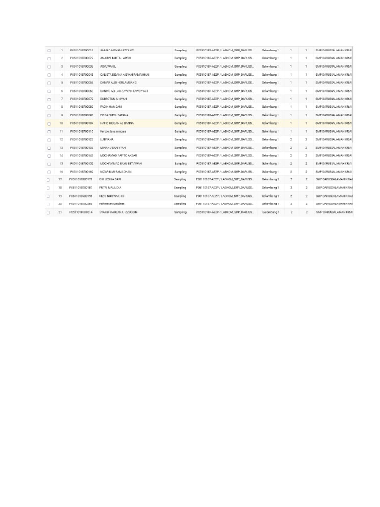 Pembagian Sesi SMP | PDF