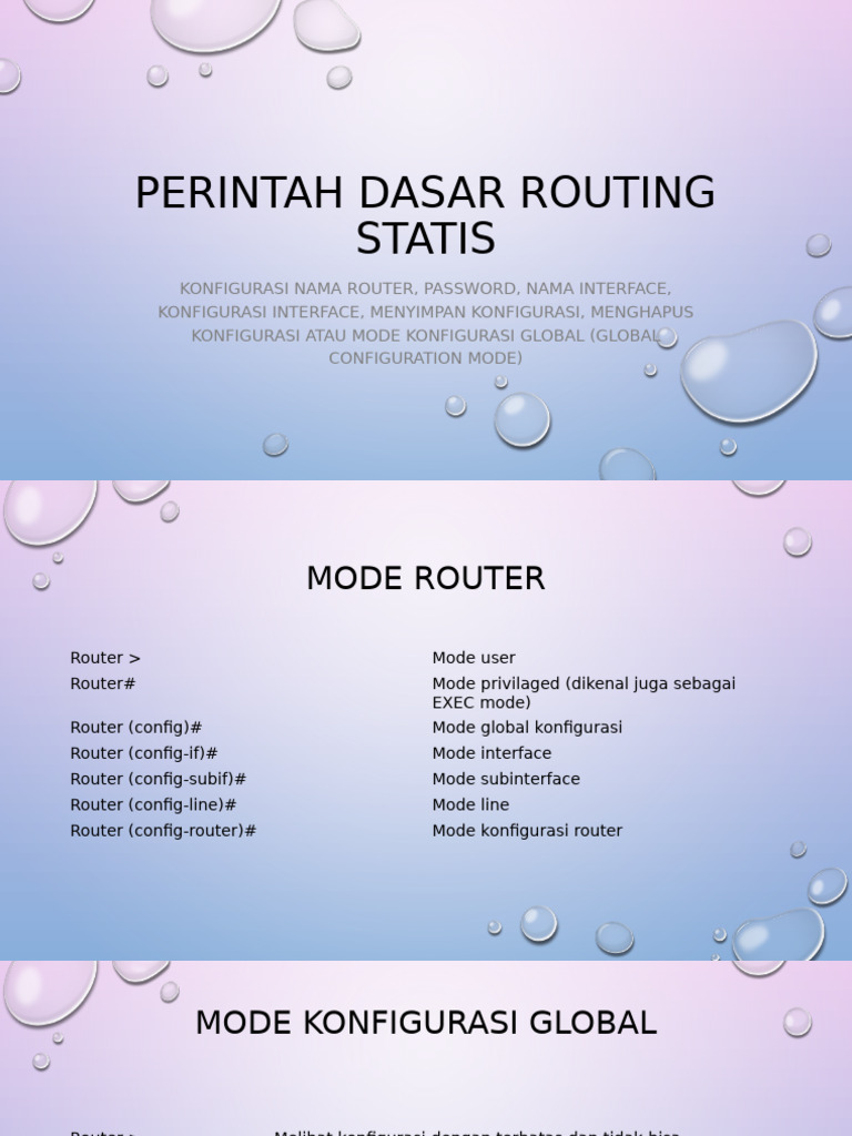 Perintah Dasar Routing. | PDF