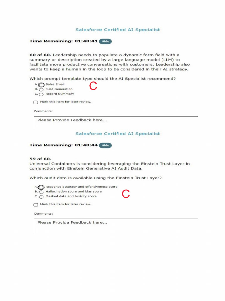 AI Specialist Set 1 - Updated - Answer | PDF