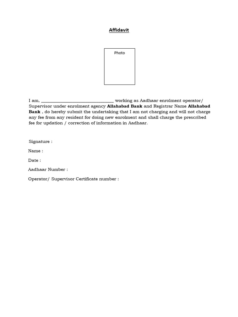 Operators Affidavit Format | PDF