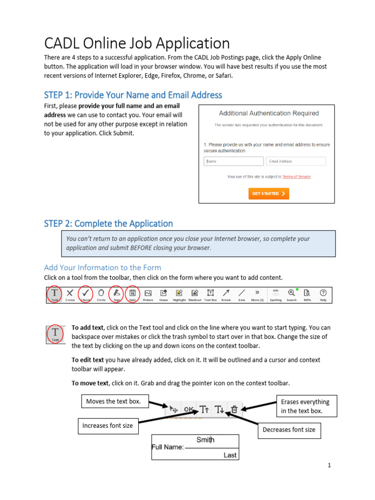 CADL Online Job Application Guide | PDF | Cursor (User Interface) | System Software