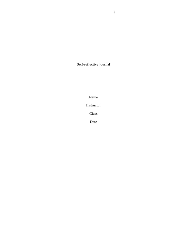 3CO03 Task 2 Self Reflective Journal | PDF