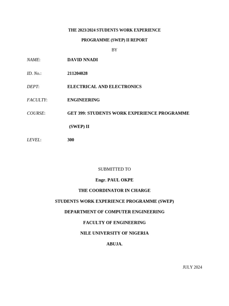 Nnadi 211204028 Swep | PDF