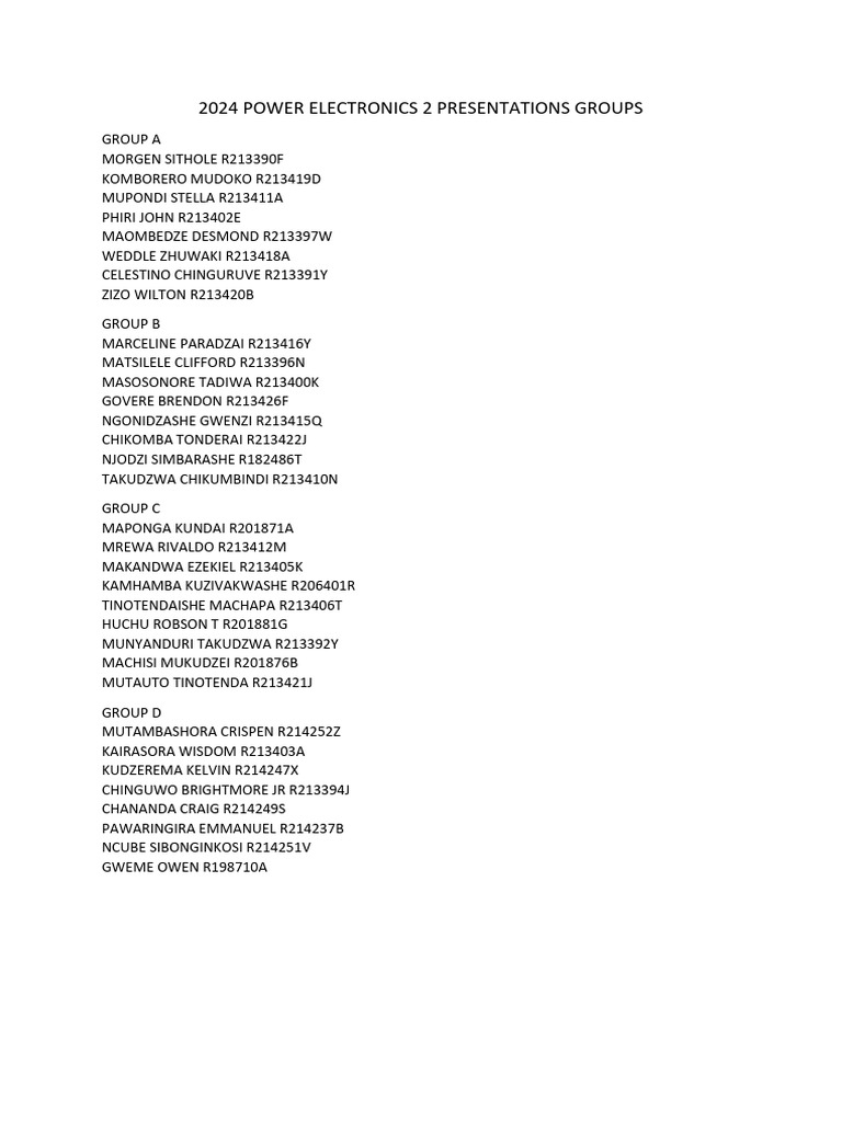 2024 Power Electronics 2 Presentations Groups Final-1 | PDF