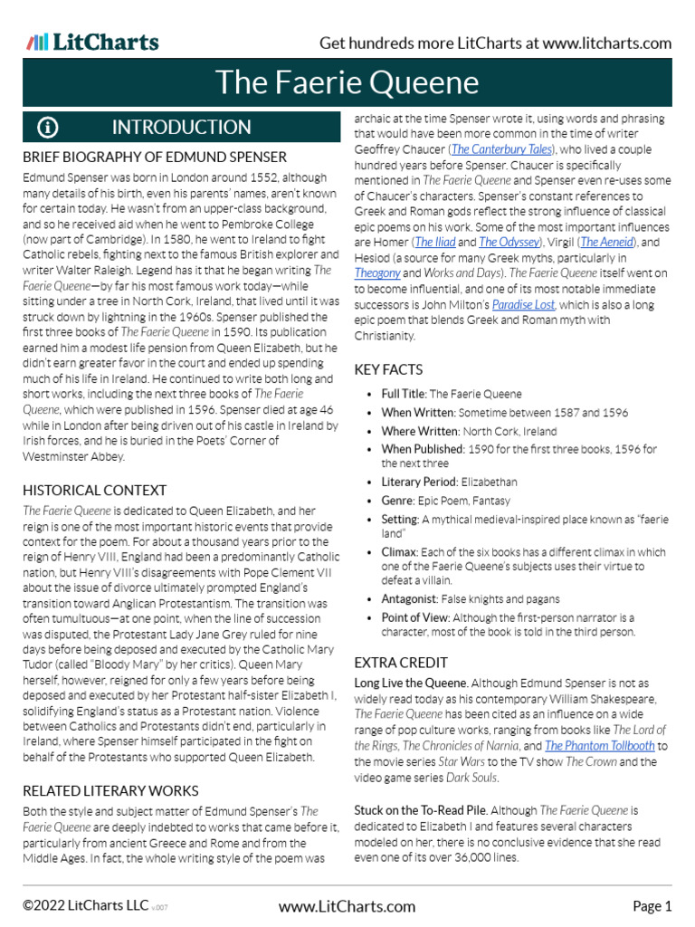 The Faerie Queene LitChart | PDF
