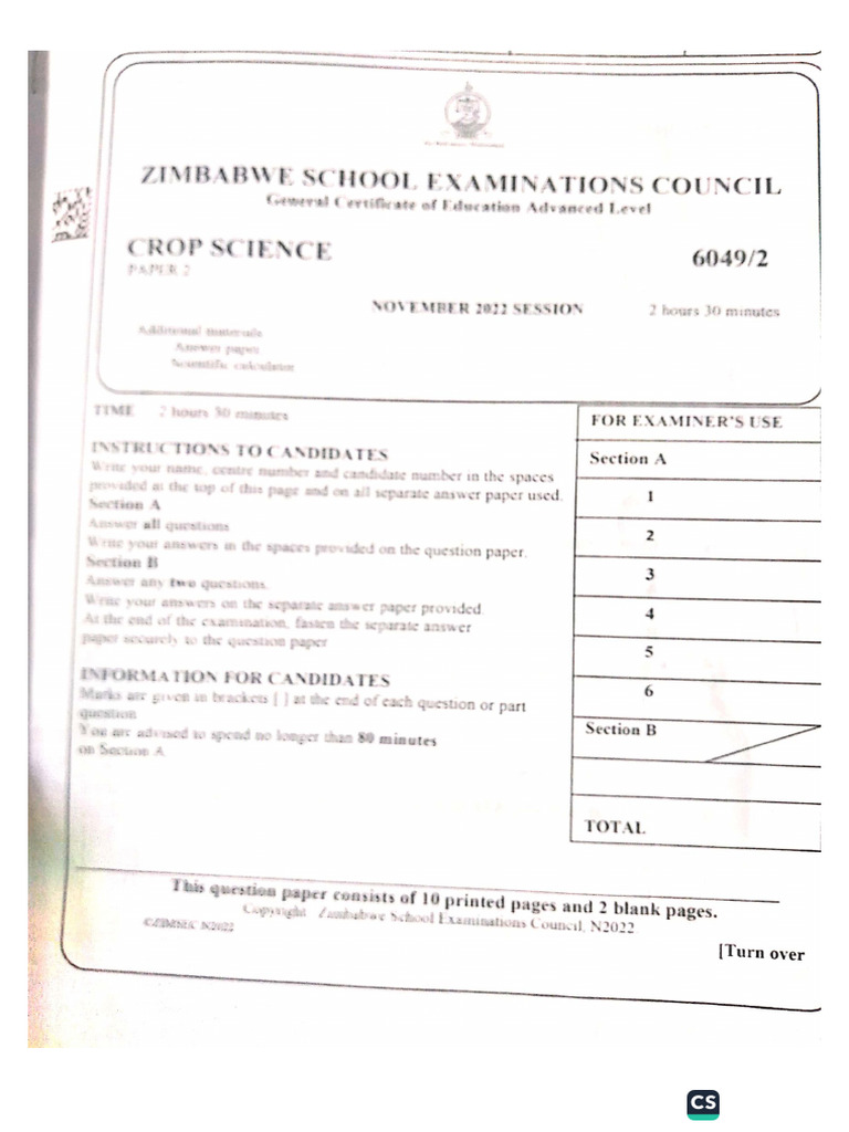 Crop Science Nov2022p2-1 | PDF