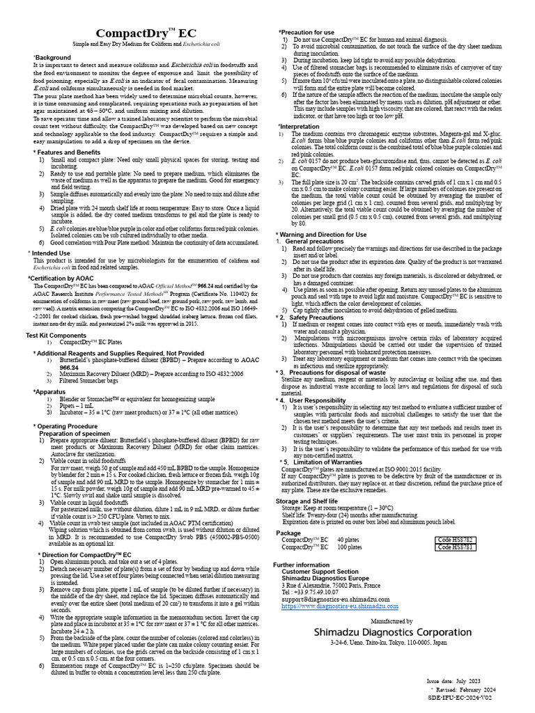 Compact-Dry-EC_instructions_SDE-IFU-EC-2024-V02 | PDF