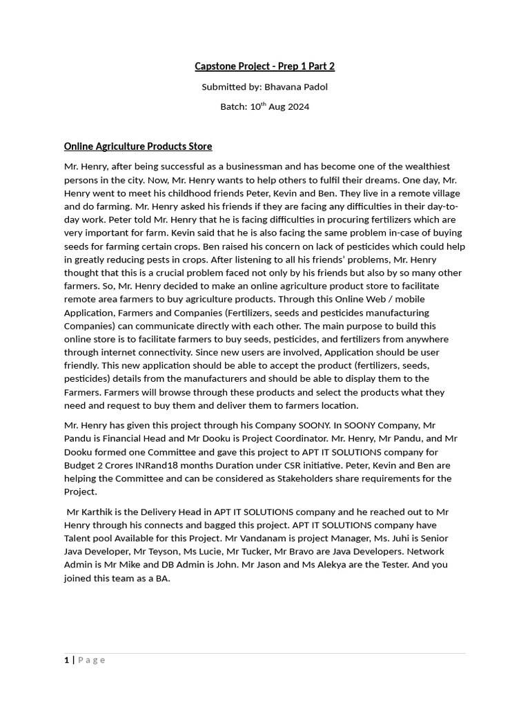 Bhavana Capstone Prep 1 Part 2 | PDF