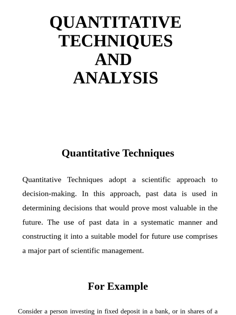 Lecture 1 QTA | PDF