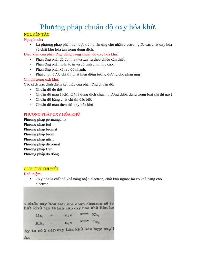Phuong Phap Chuan Do Oxy Hoa Khu | PDF
