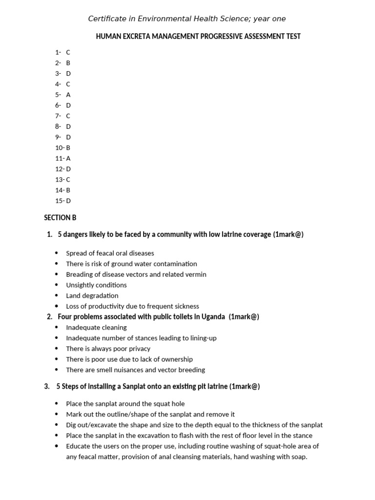 Certificate Human Waste Mgt Progressive Marking Guide 2023 1 1 PDF