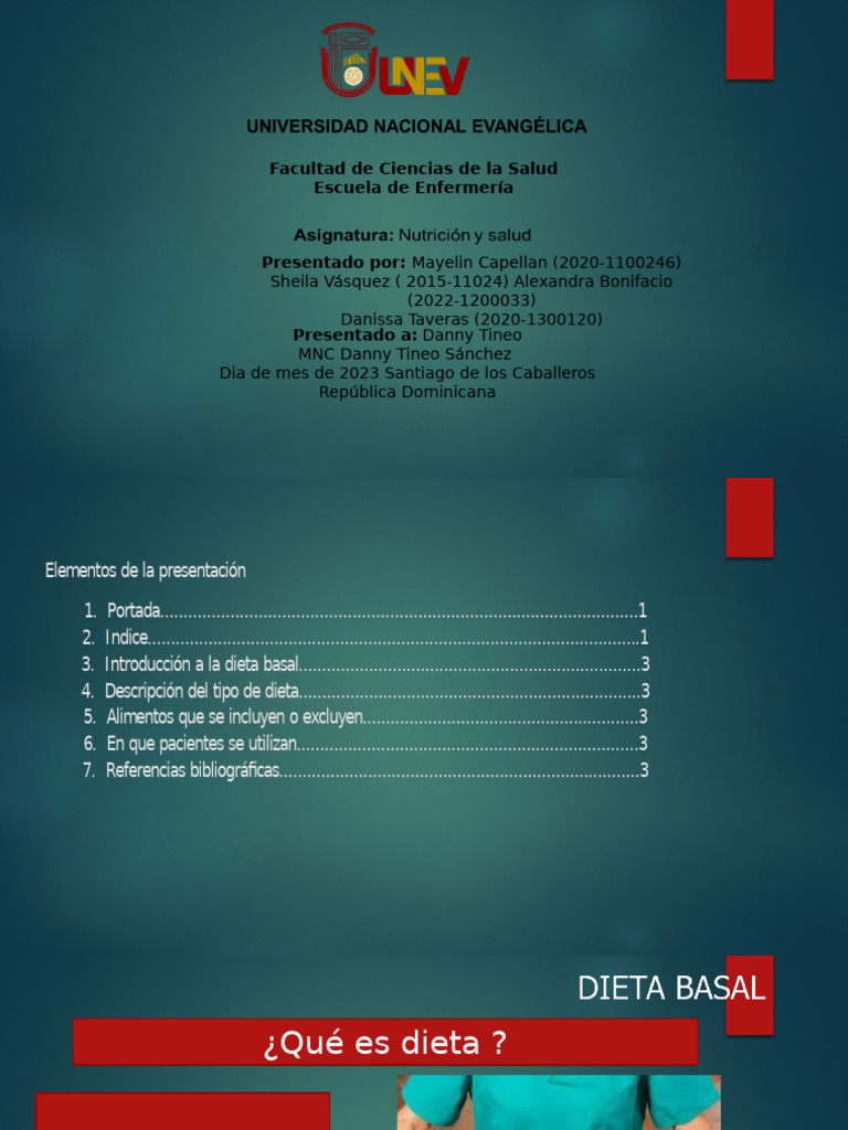 Copia de DIETA BASAL Exposicion | PDF