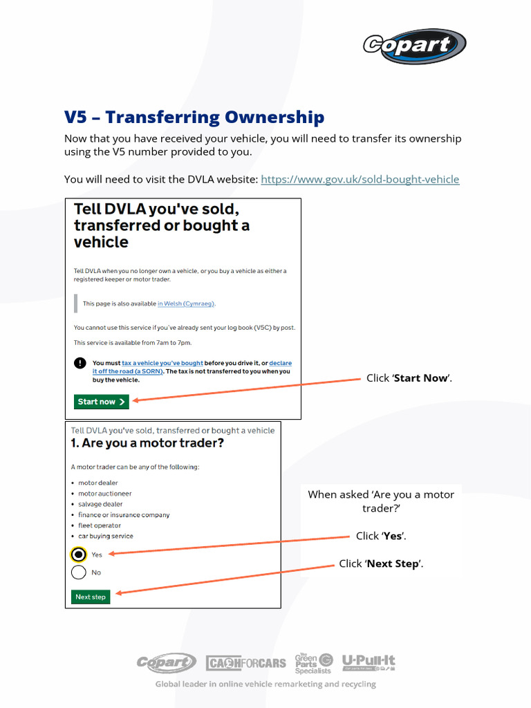 V5 Ownership Transfer Process | PDF