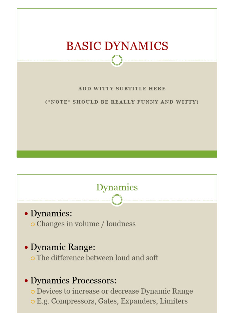 Oli's Basic Dynamics | PDF