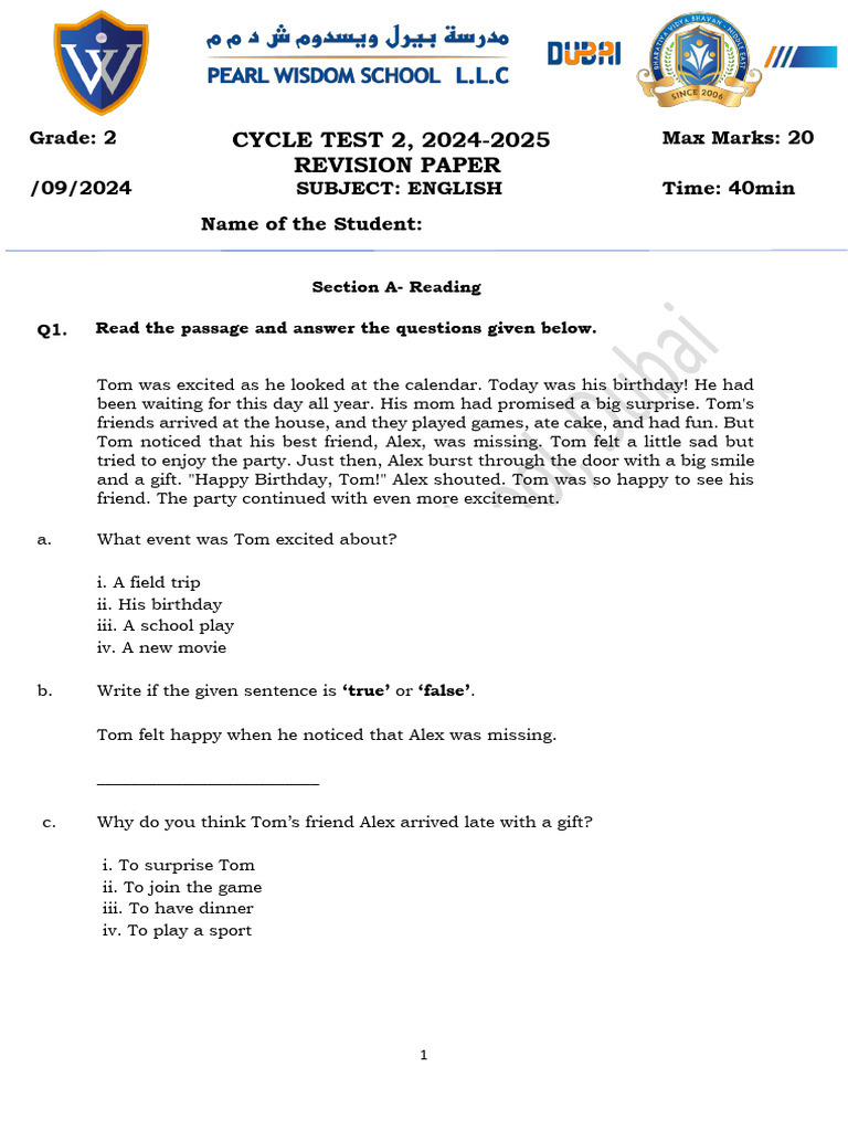 CT2 Revision Paper | PDF