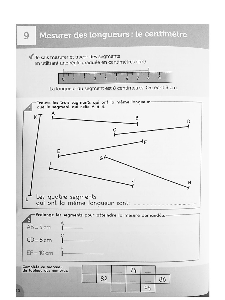Ce1 - Exercices Mesurer Des Longueurs Le Centimetre | PDF