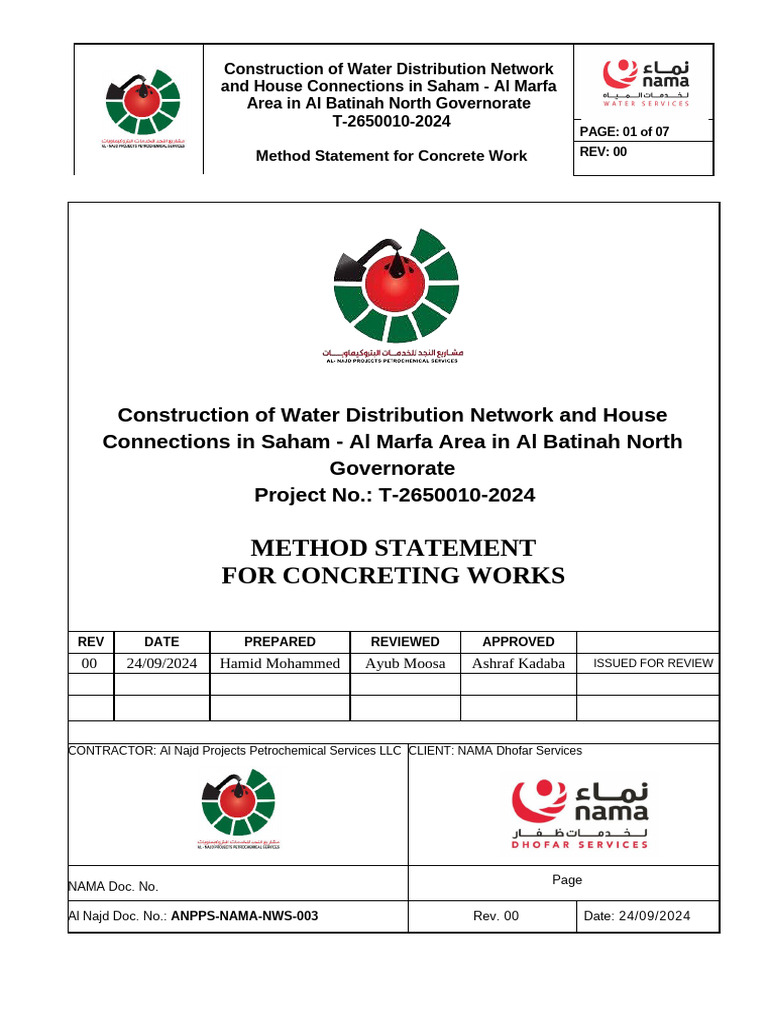 MS-Concrete Work | PDF
