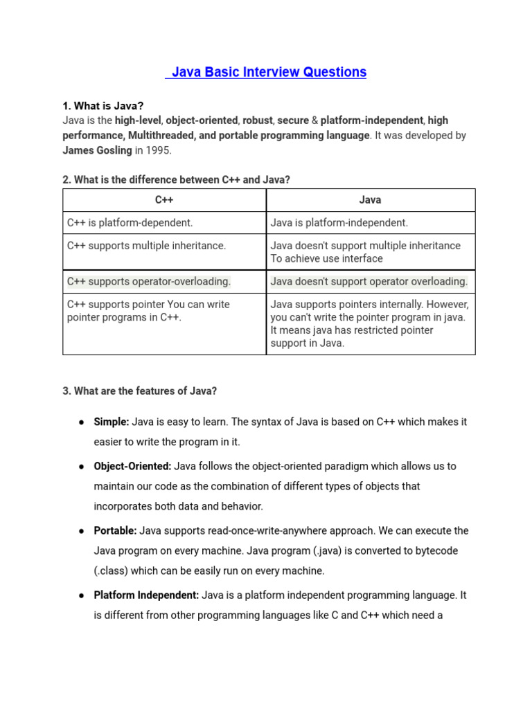 Complete CoreJava Interview Questions | PDF