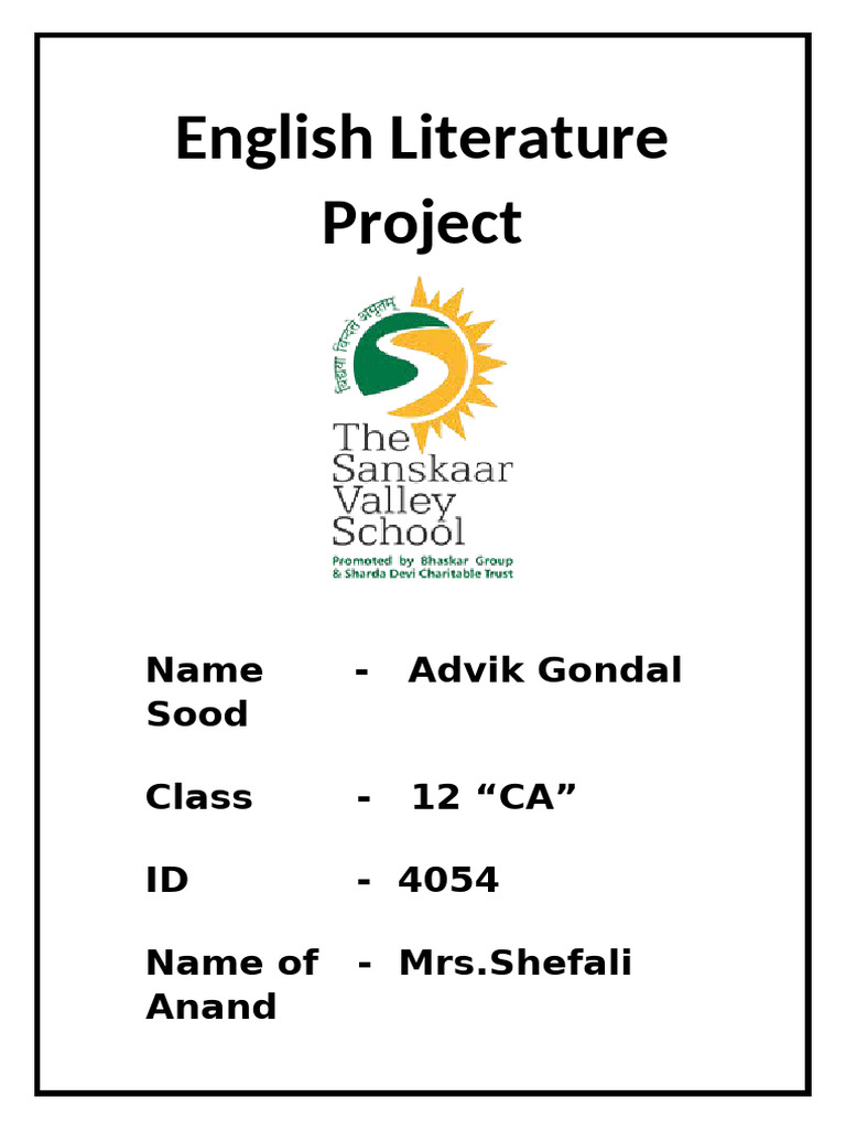 English Literature Project | PDF