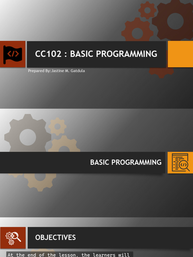 Lesson 1 Basic Programming | PDF