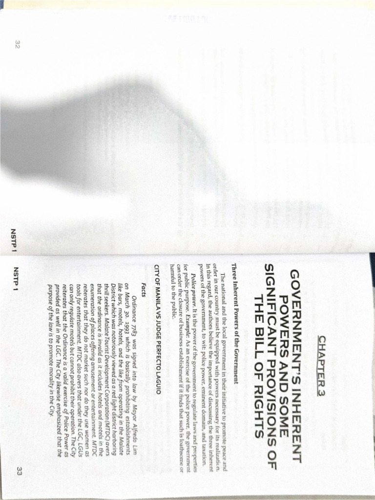 Chapter 3 Govt Inherent Powers Bill of Rights Compressed 1 | PDF