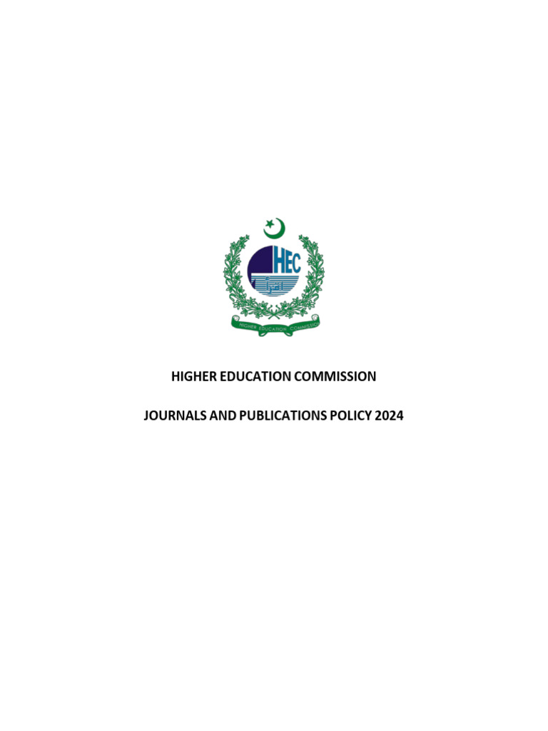HEC Journals and Publication Policy 2024 | PDF