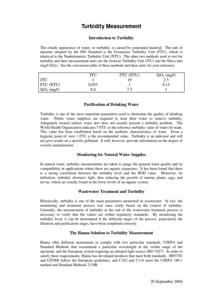 Turbidity | PDF