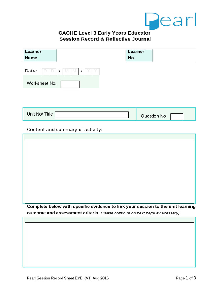 802-EYE Session Record Sheet (V1) Sept16 | PDF