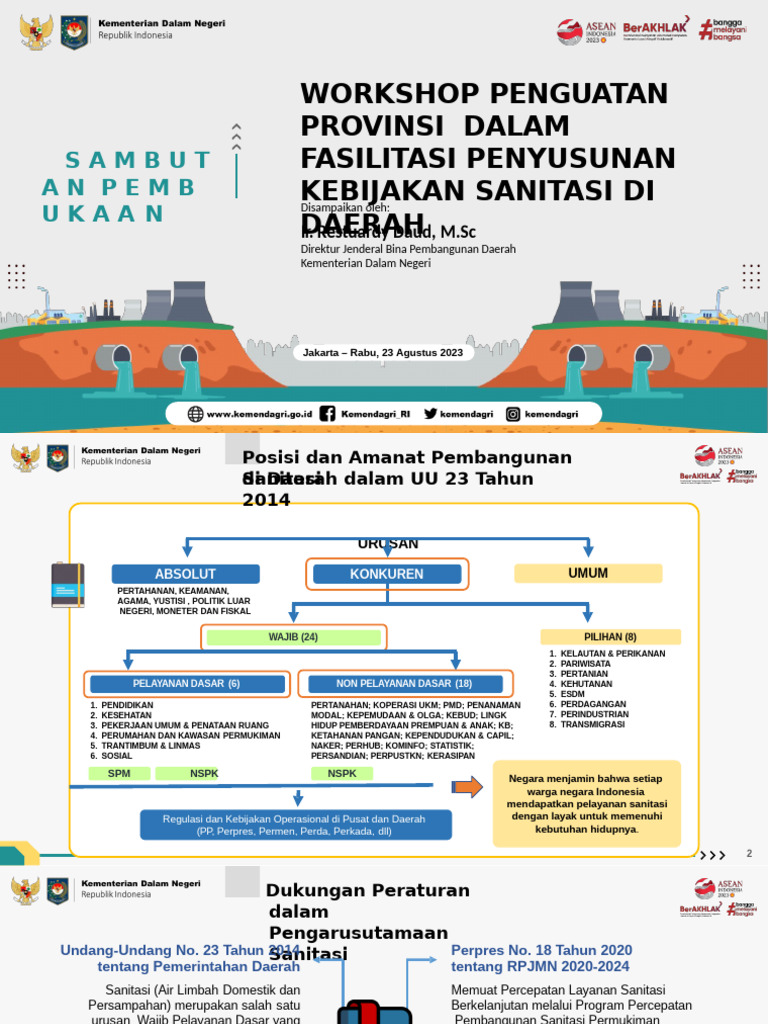 v2 PPT Dirjen-Workshop Kebijakan Sanitasi | PDF