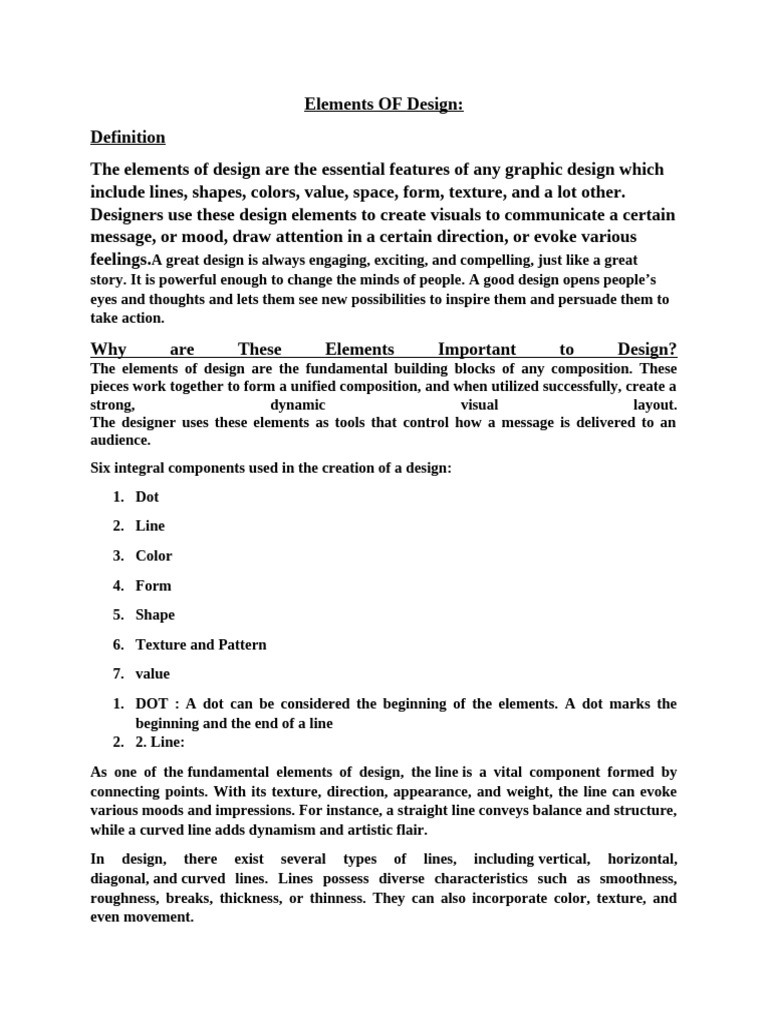 Elements and Principles of Design | PDF | Composition (Visual Arts ...