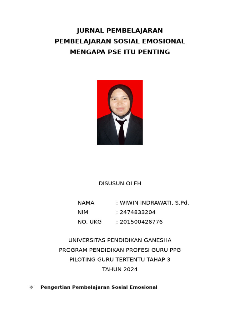 Jurnal Pembelajaran Modul 2 Pembelajaran Sosial Emosional Wiwin Indrawati | PDF