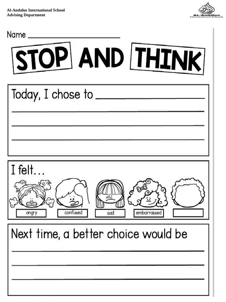 Think Sheet - Grade 1 | PDF