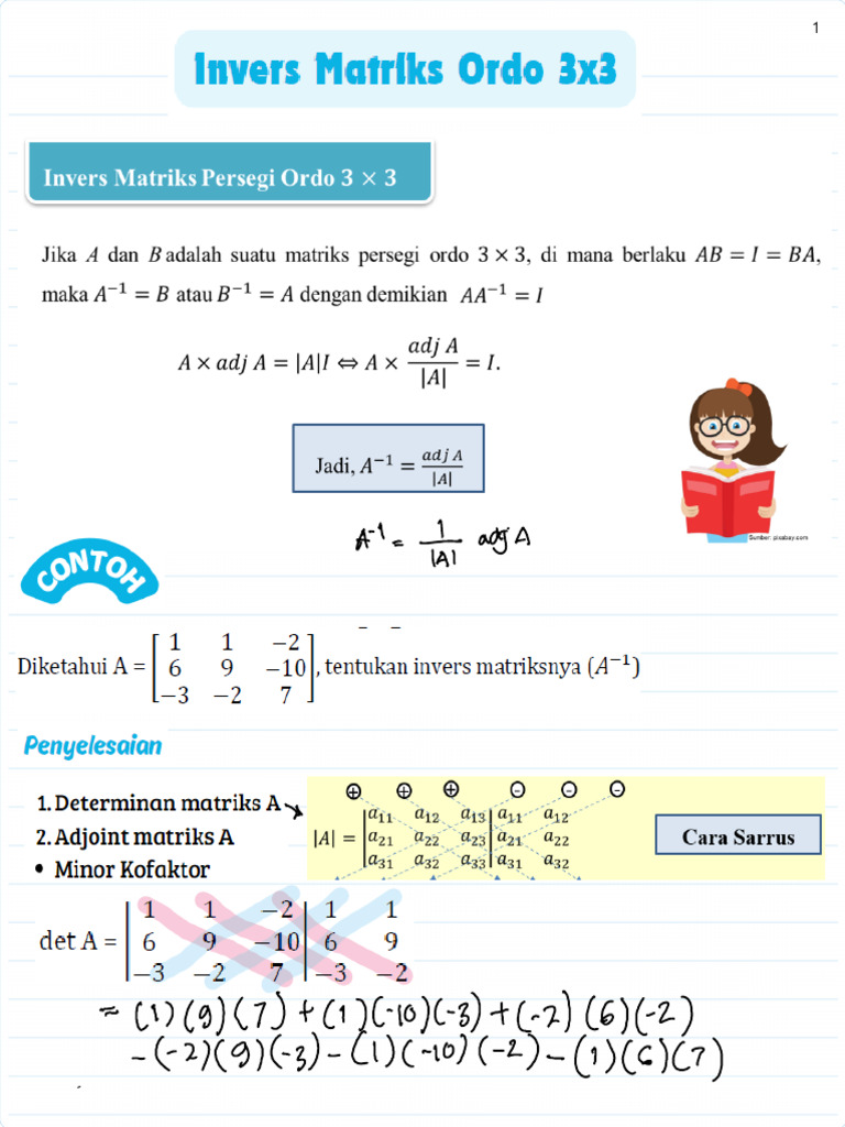 Invers Matriks Ordo 3x3 | PDF