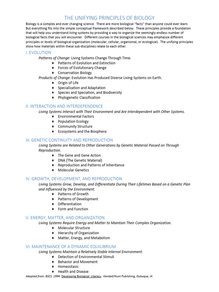 110_THE UNIFYING PRINCIPLES OF BIOLOGY | PDF