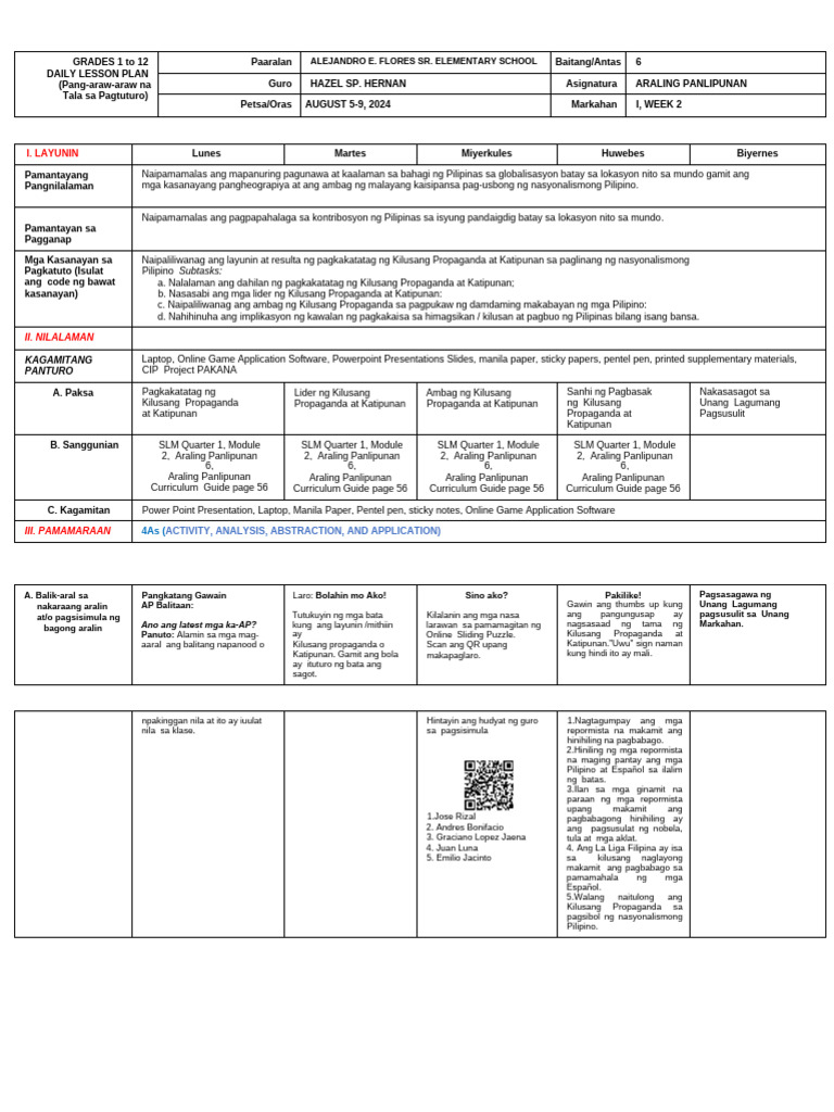 Dlp-Ap6-First Quarter-Melc1-Week2-Camille | PDF
