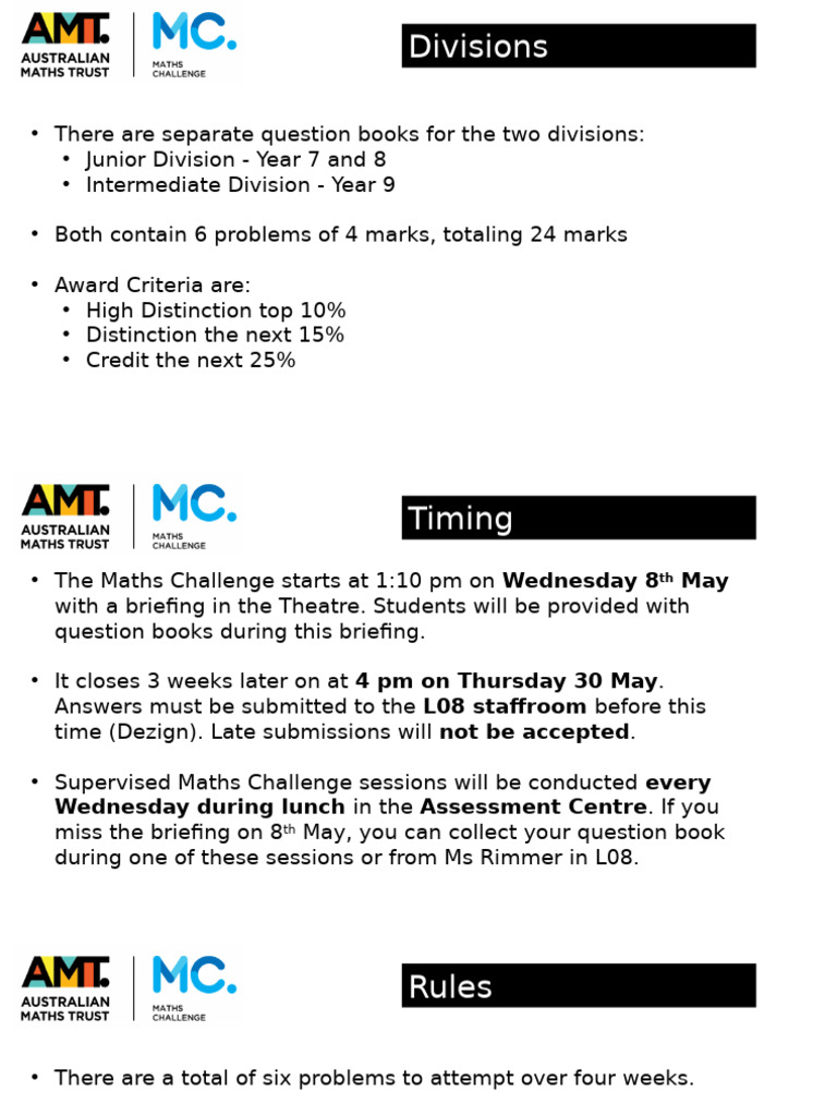 2024 AMC Competition Kick Off | PDF