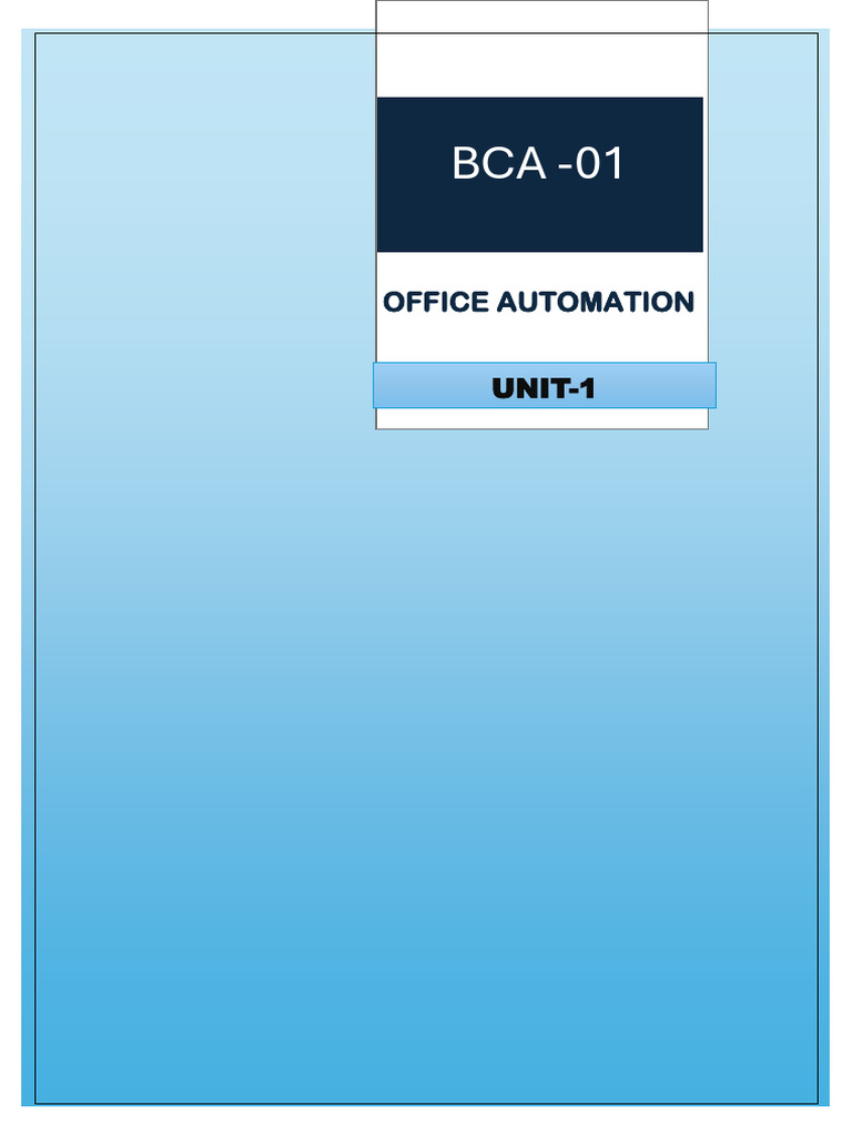 BCA - 01 Office Automation-1 | PDF