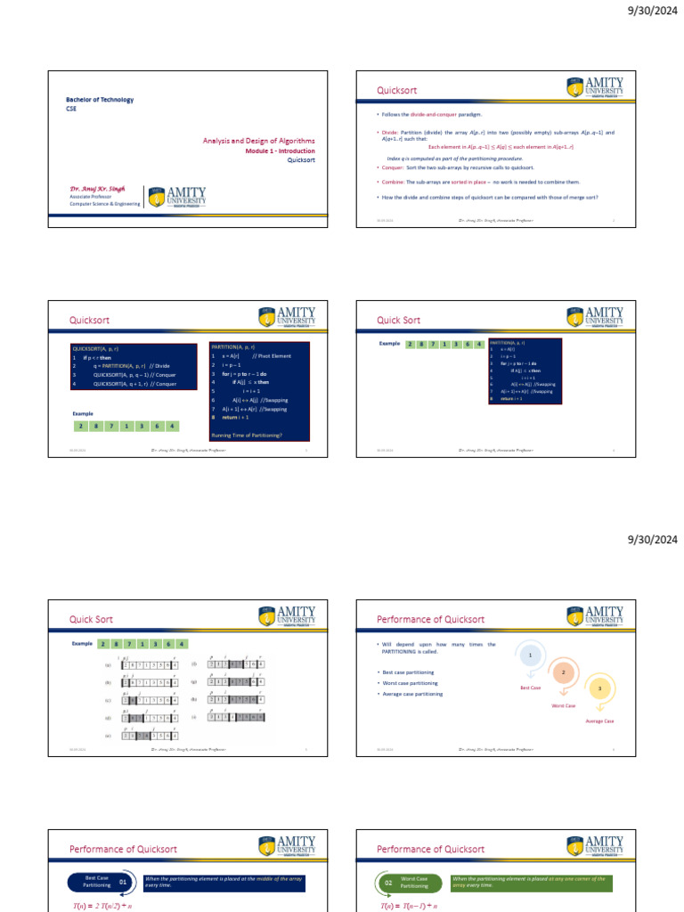 L5 ADA Quick Sort | PDF