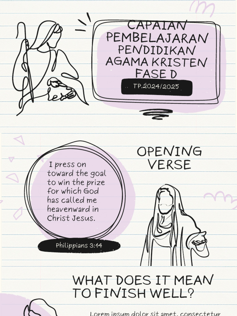 Purple Playful Line Art Sunday Sermon Christianity Church Presentation ...