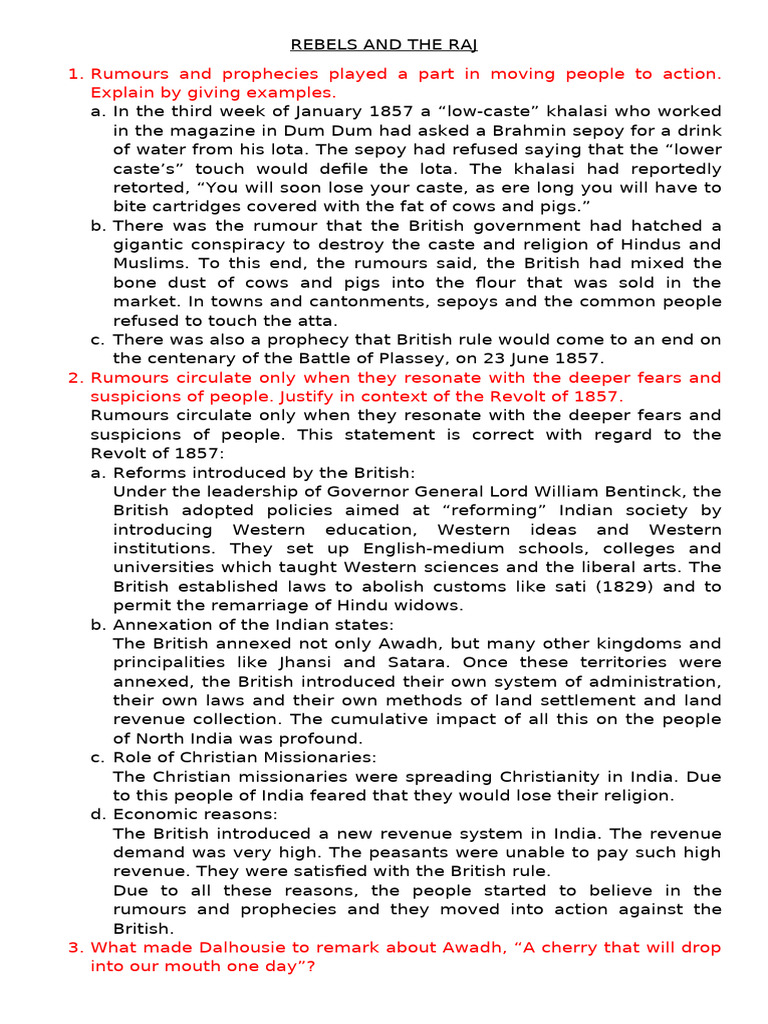 Rebels and the Raj-II | PDF