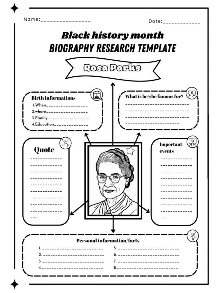 FREERosaParksPosterBiograhyResearchTemplateBlackHistoryMonth 1 | PDF