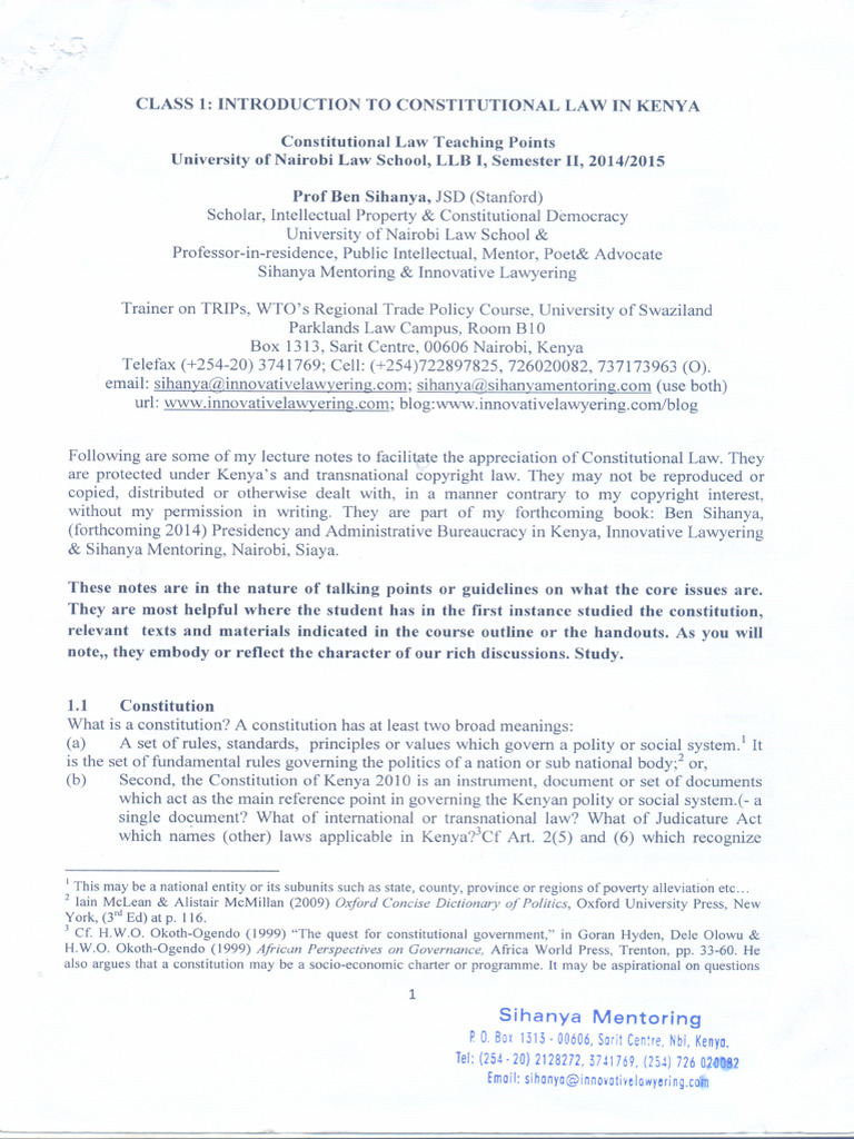 Constitution Law 1 To 5A | PDF