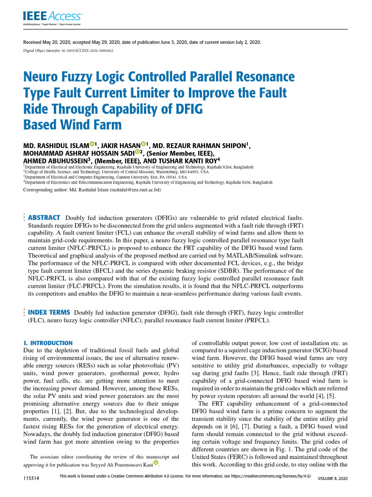 Neuro Fuzzy Logic Controlled Parallel Resonance Type Fault Current ...