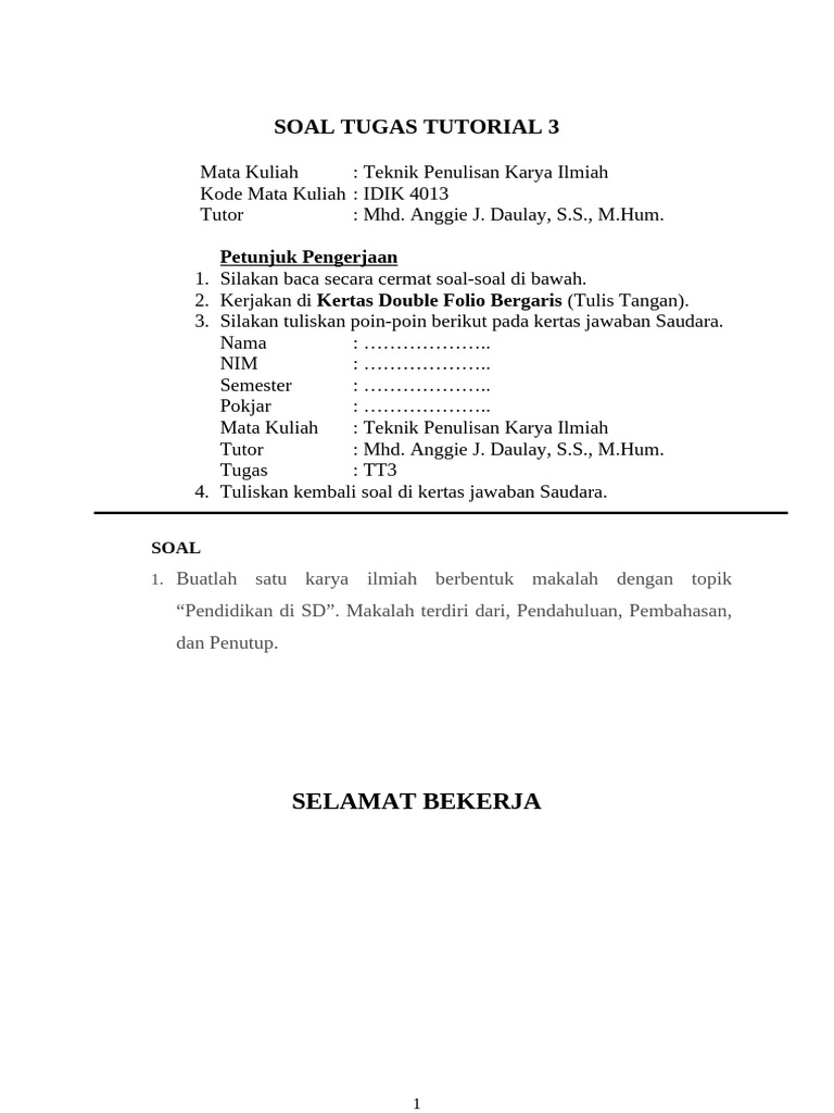 Soal TT3 | PDF